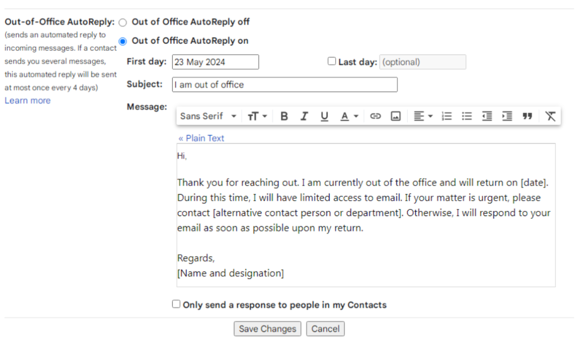 Empower Your Team with an OOO Automated Response System